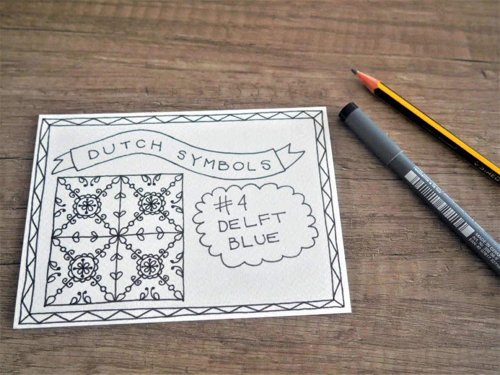 Colouring Postcards 'Dutch Symbols' - Culture tourist